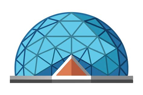 Premium Vector A Geometric Dome Structure With A Triangular Entrance Representing Modern