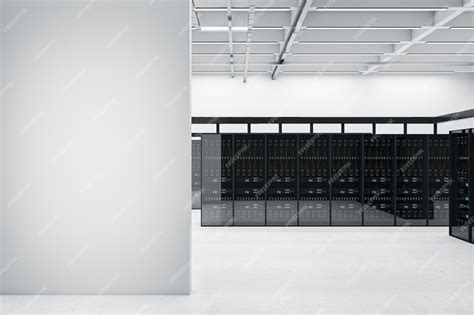 Premium Photo Modern Server Room Interior With Mock Up Place On