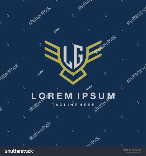 Lg Initial Monogram Logo Creative Eagle Stock Vector Royalty Free Shutterstock