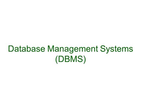 Database Management Systems (DBMS) - ppt download