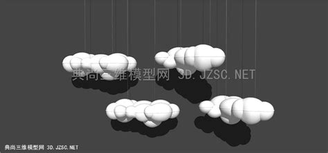 会所大堂雕塑云朵吊灯 1 云朵灯 装饰灯 白云吊灯 白云灯具 现代吊灯 Su模型 吊灯su模型