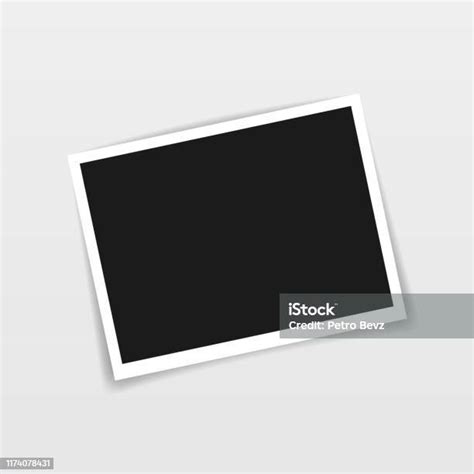 벡터 사진 프레임 모형 디자인입니다 투명 한 배경에 격리 된 사진 프레임입니다 벡터 일러스트레이션 검은색에 대한 스톡 벡터 아트