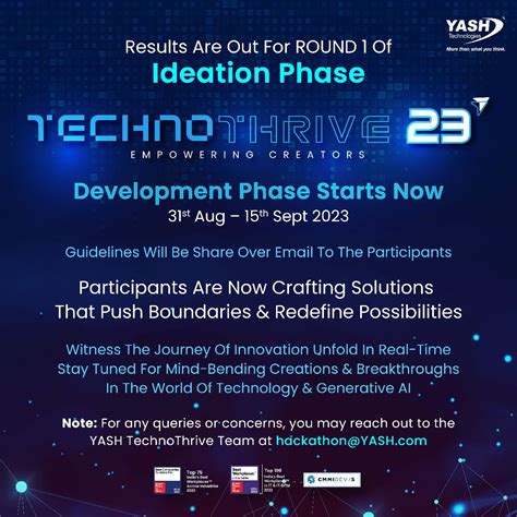 yash technologies on linkedin technothrive generativeai hackathon