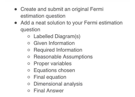 Solved • Create And Submit An Original Fermi Estimation