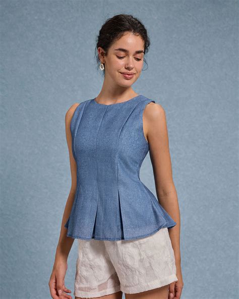 Womens Blue Tops Royal Blue Top Navy Blue Blouse Rihoas