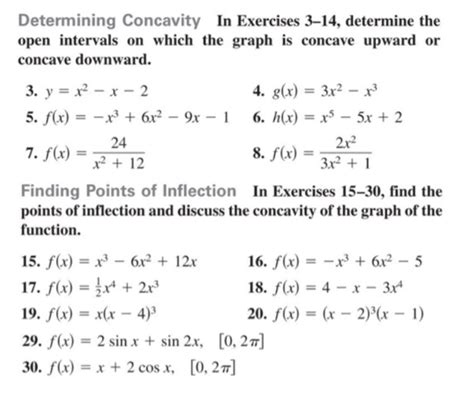 Solved Determining Concavity In Exercises 3 14 Determine