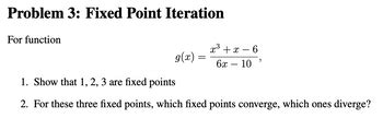 Answered Problem Fixed Point Iteration For Bartleby