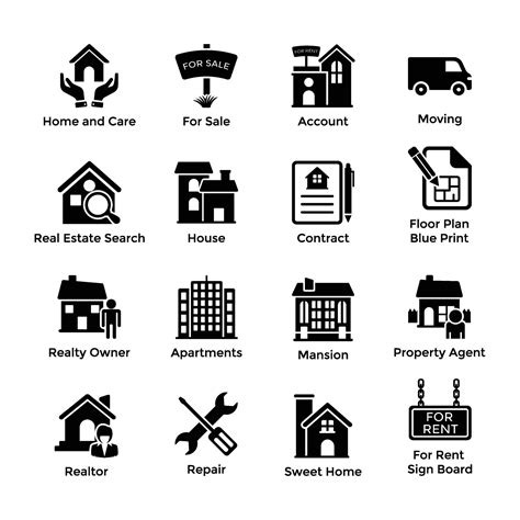 Real Estate Icon Set 27851151 Vector Art At Vecteezy