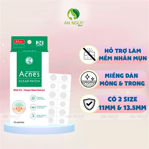 Miếng Dán Mụn Acnes Clear Patch Kháng Khuẩn Giảm Mụn Sưng Viêm 24