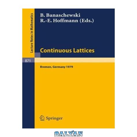 Continuous Lattices Proc Conf برمن، 1979 وبلاگ کتابخانه دیجیتال بلیان