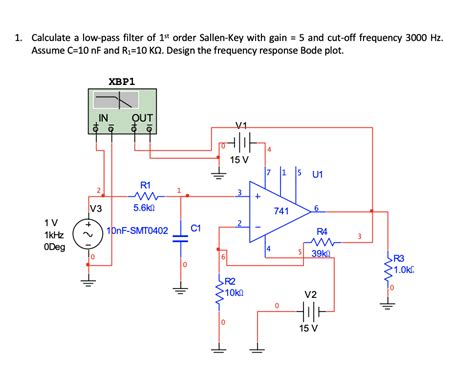Solved 1 Calculate A Low Pass Filter Of 1st Order Chegg Com