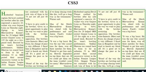 Html Web Pages Horizontal Paragraphs Information Using Html And Css3