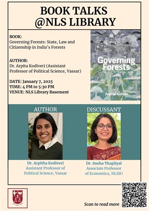 madhu k s on linkedin invitation for a book talk on governing forests nls library 7th january…