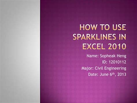 How To Use Sparklines In Microsoft Excel 2010 Ppt