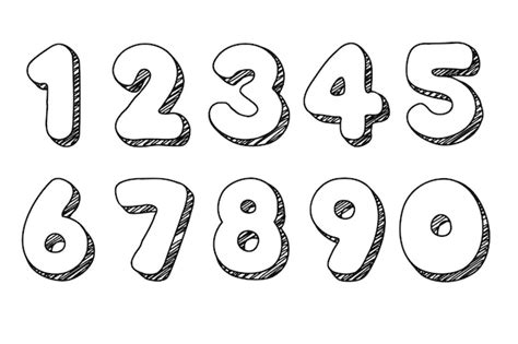 Number Sketch Vectors And Illustrations For Free Download