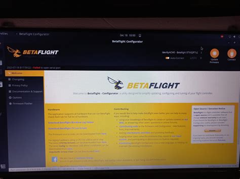 Betaflight Download Warning To Update To 1060 Configurator When