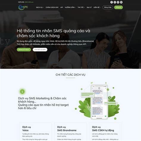 source code theme wordpress tổng đài tin nhắn sms 2025 themevip
