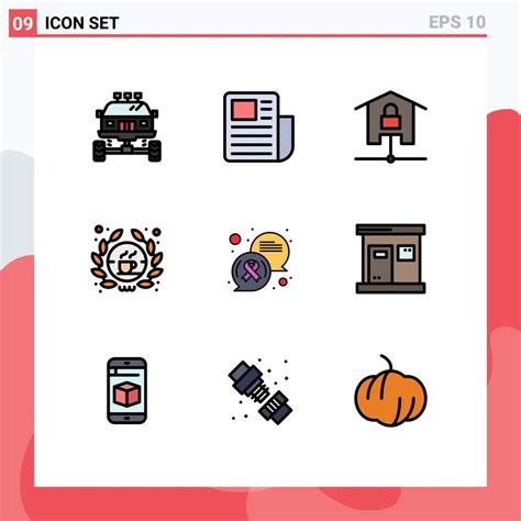 9 User Interface Filledline Flat Color Pack Of Modern Signs And Symbols