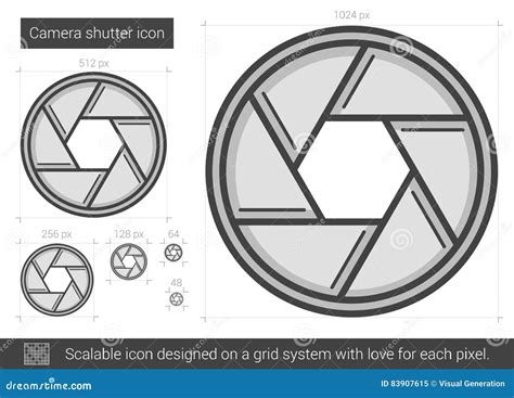 Camera Shutter Line Icon Stock Vector Illustration Of Pattern 83907615