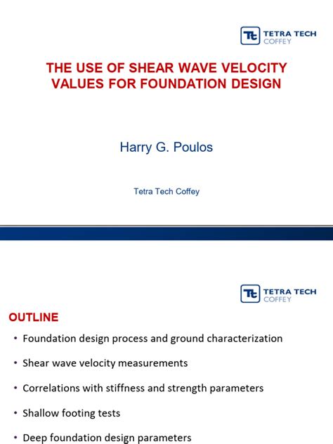 Use Of Shear Wave Velocity For Foundation Design Poulos Pdf Geotechnical Engineering Deep