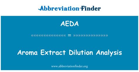 Aeda 代表 香味提取物稀释分析 Aroma Extract Dilution Analysis