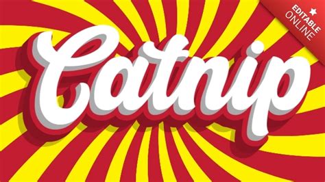 Catnip Vintage 3d On Sunburst Background Text Effect Generator