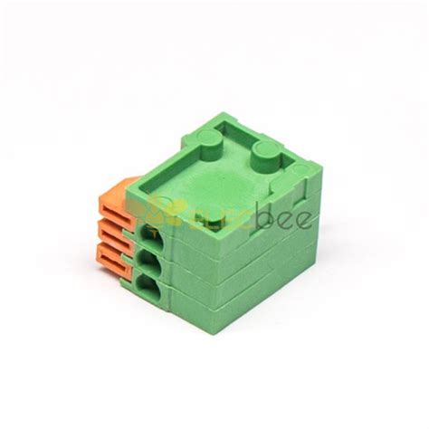 Elecbee Spring Cage Connection Terminal Block Pin Through Hole PCB Mount Green