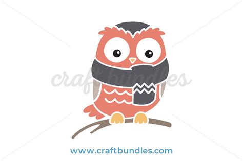 Owl On A Branch SVG Cut File CraftBundles