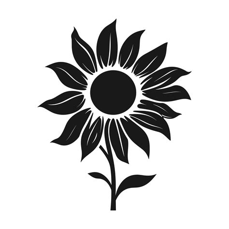 A Sunflower Vector Silhouette Free 35506374 Vector Art At Vecteezy