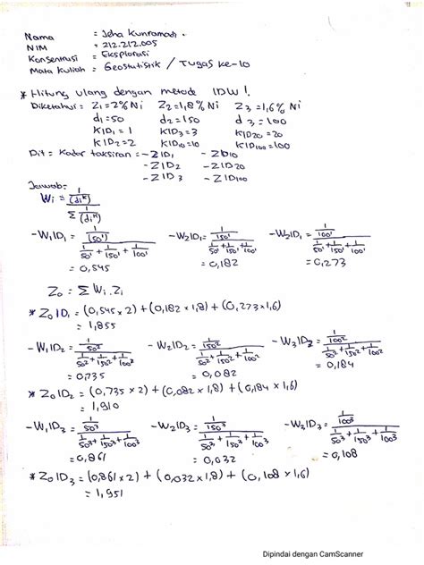 Tugas 10 Estimasi Idw Dan Kriging Pdf