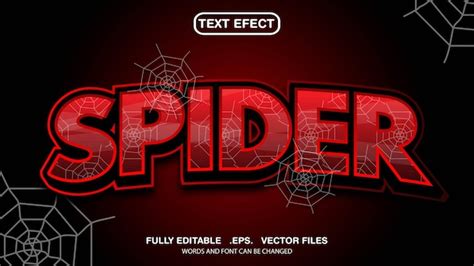 Premium Vector Editable Text Effect Spider Theme