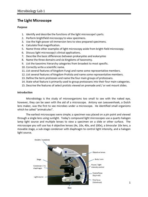 L1 The Microscope 1 Pdf Microscope Angular Resolution