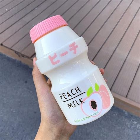 Kawaii Milk Bottle Peach Bottle Water Bottle Fruit Water Bottle