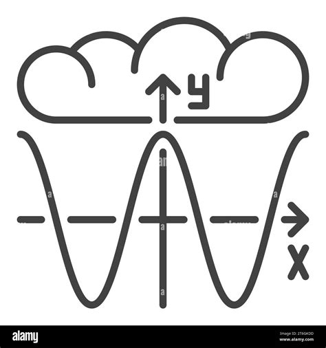 Cloud With Math Graph Vector Concept Linear Icon Or Symbol Stock Vector