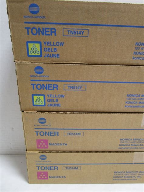 GENUINE KONICA MINOLTA TN514 2-YEL. & 2-MAG. A9E823H/33H 250g NET WT ...