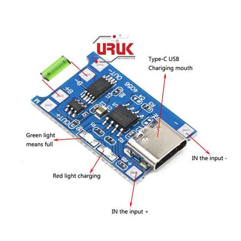Type C Usb 5v 1a 18650 Lithium Battery Chargingdischarging Board With