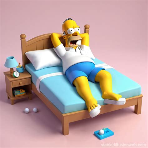 Homer Simpson Dreams Of Golf Stable Diffusion Online