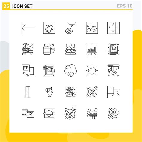 Editable Vector Line Pack Of 25 Simple Lines Of Furniture Closet Laser