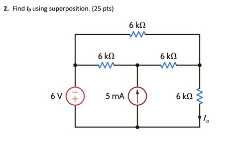 solved find i0 ﻿using superposition 25pts