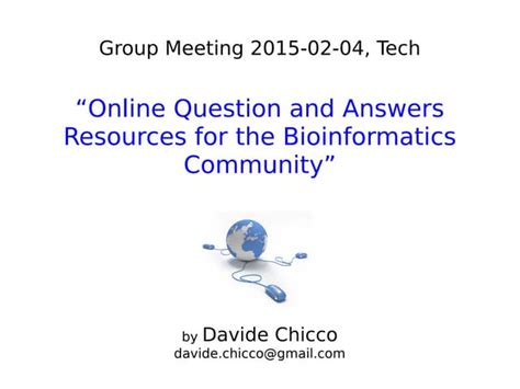 Online Question And Answers Resources For The Bioinformatics Community