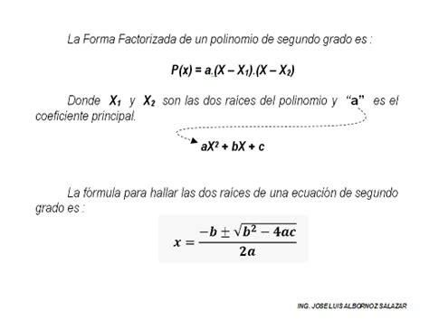 Factorización Utilizando La Fórmula General De Segundo Grado