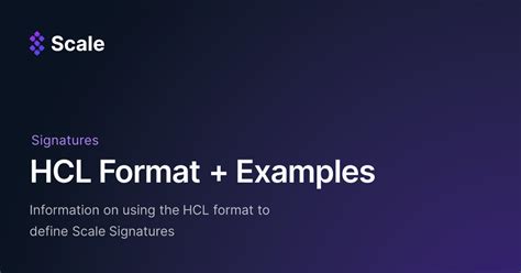Hcl Format Examples Scale