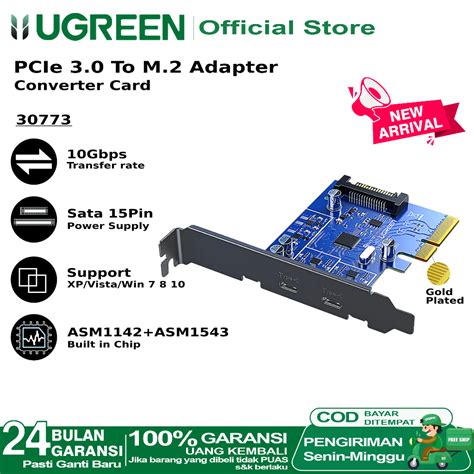 Jual UGREEN Adapter PCIe To Dual USB Type C Speed 10Gbps PCIe X4 8 16 30773 Shopee Indonesia