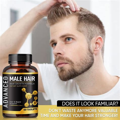 Mens Hair Growth Vitamins Dht Blocker And Beard Growth Supplement For