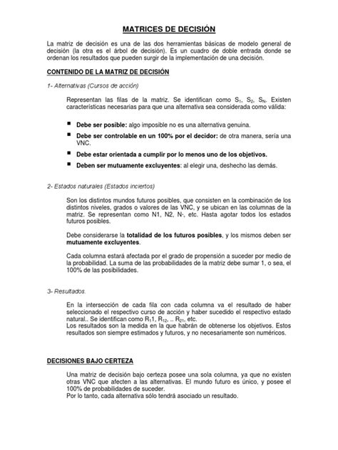 Pdf Matrices De Decision Dokumen Tips
