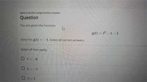 Solved Solve A Function Using Function Notation Question You