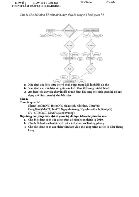 Bai Tap CSDL bài tập CSDL W ĨV ỌV T V Lm nyi TRUNG TÂM ĐÀO TẠO ELEARNING UÀ T