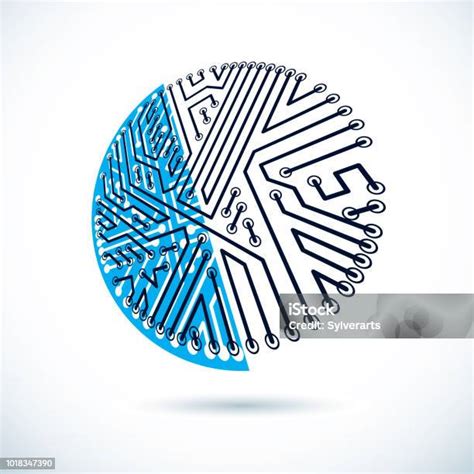 벡터 원형 마이크로프로세서 구조와 기술 Cpu 디자인 컴퓨터 회로 보드 디지털 요소입니다 0명에 대한 스톡 벡터 아트 및 기타