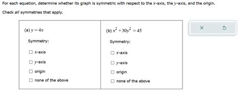 Solved For Each Equation Determine Whether Its Graph Is