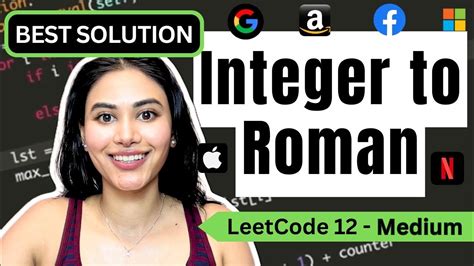 Integer To Roman Leetcode 12 Python Leetcode Leetcode150